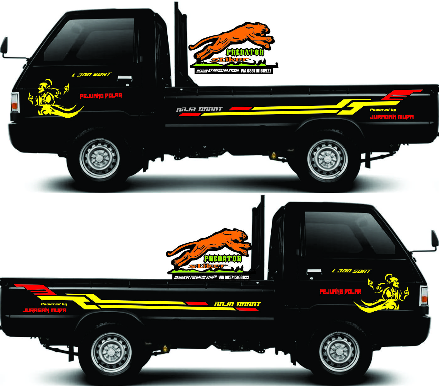 Stiker Striping List wayang Cutting Stiker Mobil Pickup L300 Stiker ...