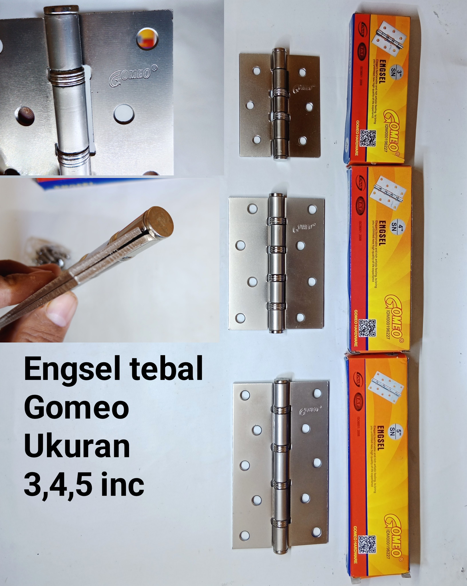 ENGSEL PINTU , JENDELA TEBAL STAINLESS STEEL 3 4 5 INCH ENGSEL GOMEO ...