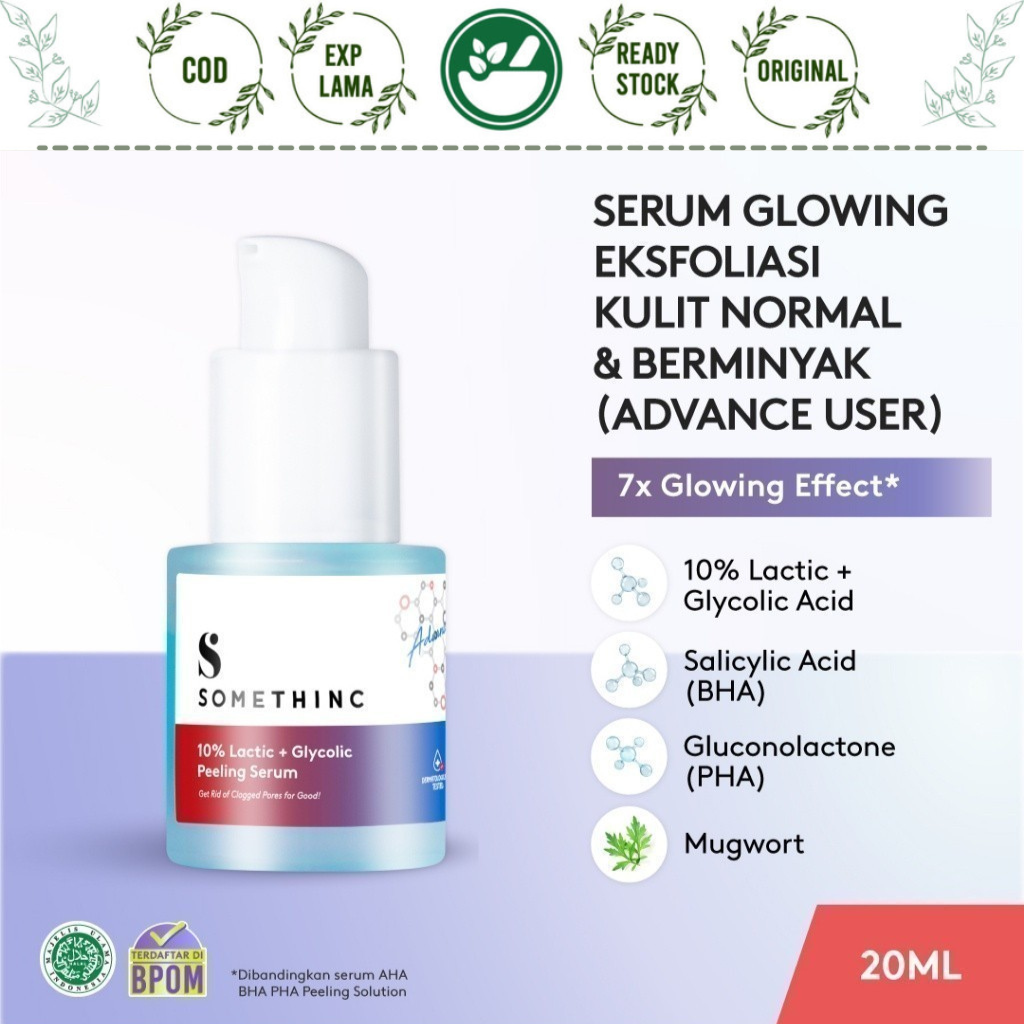 SOMETHINC 10% LACTIC GLYCOLIC PEELING SERUM EKSFOLIASI MUKA EXFOLIATING ...