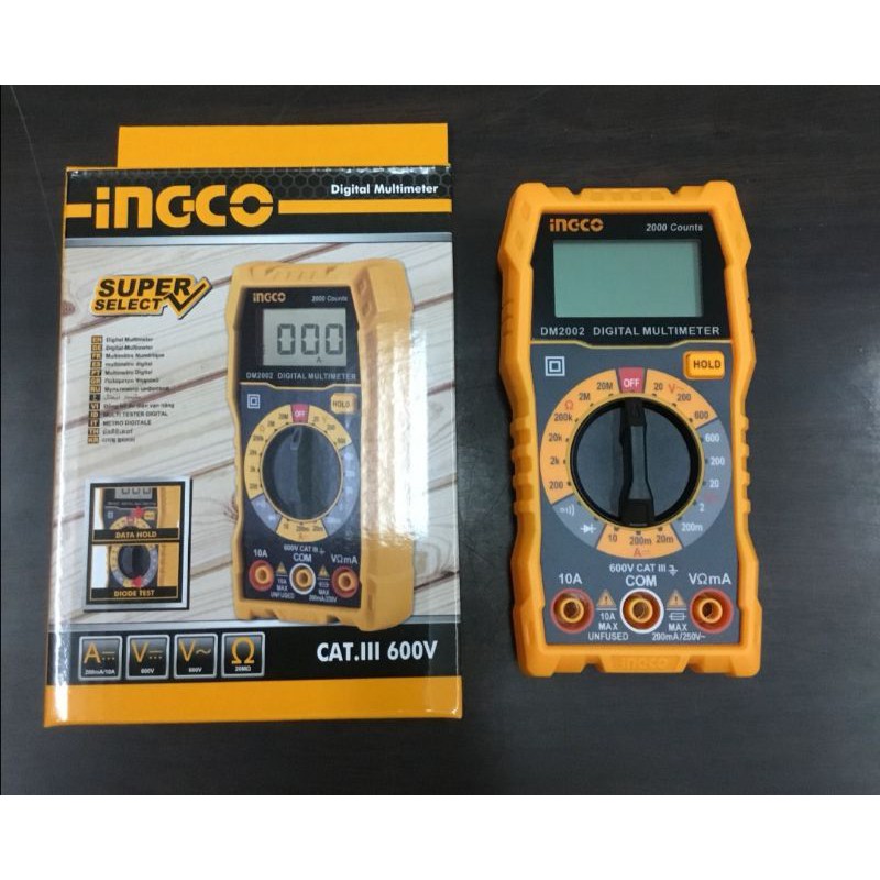 INGCO DIGITAL MULTIMETER MULTITESTER 600V LCD DISPLAY INGCO DM200 ...