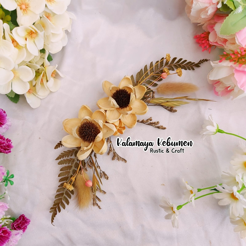 Rangkaian Bunga Kering Dekorasi Sudut Frame Mahar Nikah Hiasan Hampers ...