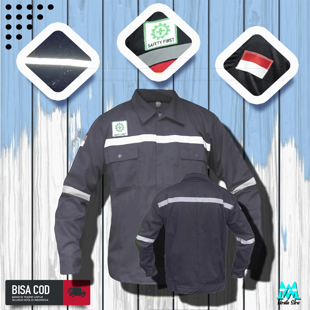 Baju Wearpack Safety Highquality Lengan Panjang Pakaian Kerja Abu Polos ...