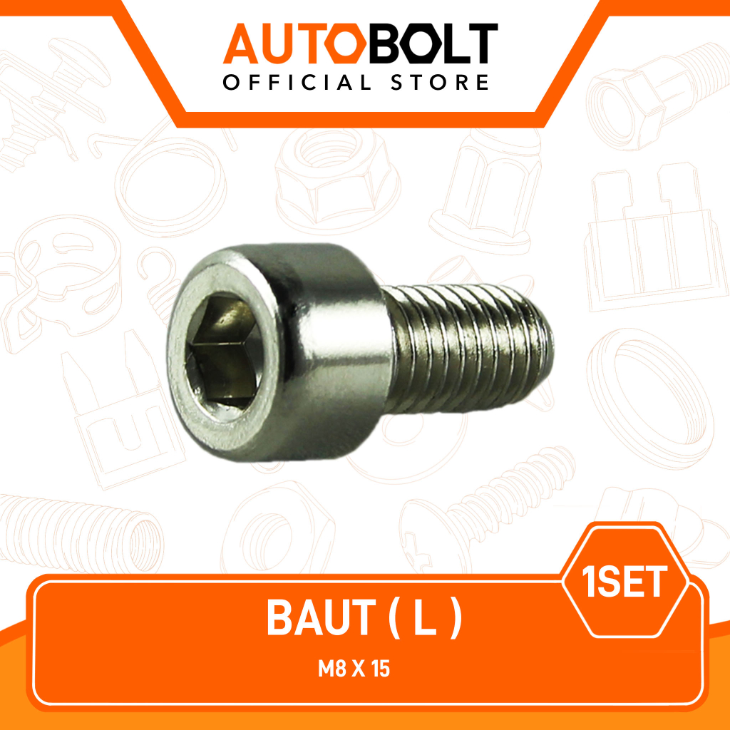 Baut L Berbagai Keperluan 8x15 8X15 M 8 x 15 Kunci K 5 P Pitch 1.25 ...