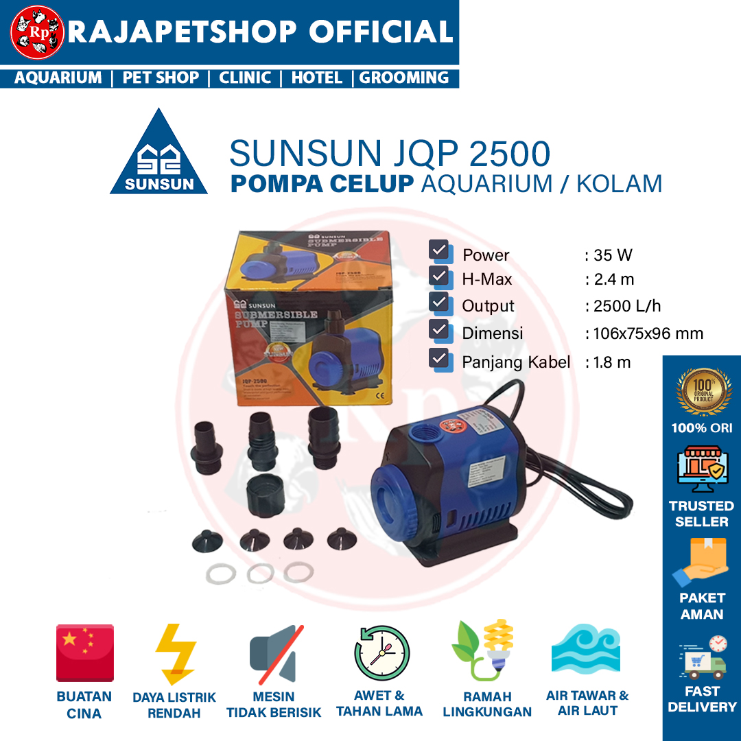 ( POMPA AIR ) SUNSUN JQP 2500 SUBMERSIBLE WATER PUMP KOLAM AQUARIUM ...