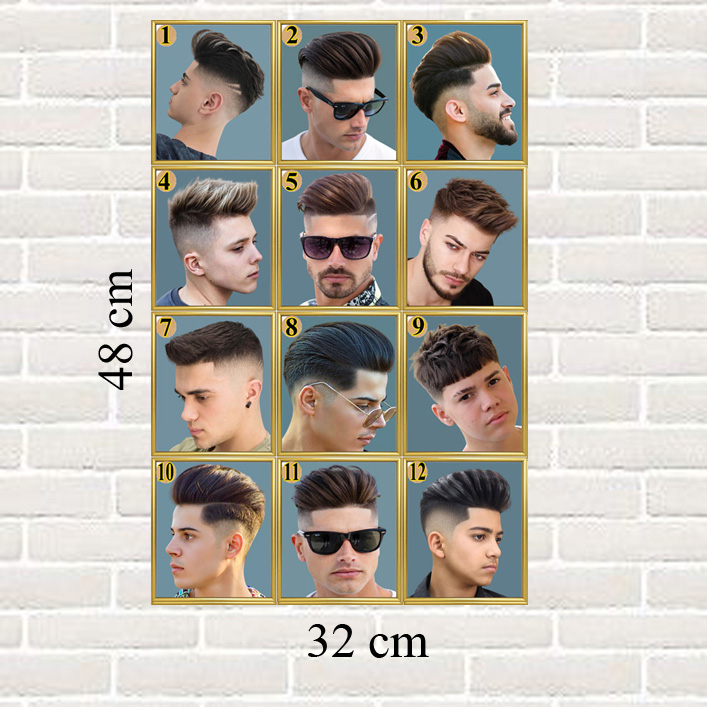 POSTER BARBER SHOP DAN PANGKAS RAMBUT MODEL PRIA MOHAWK Ukuran 31 x 48 ...