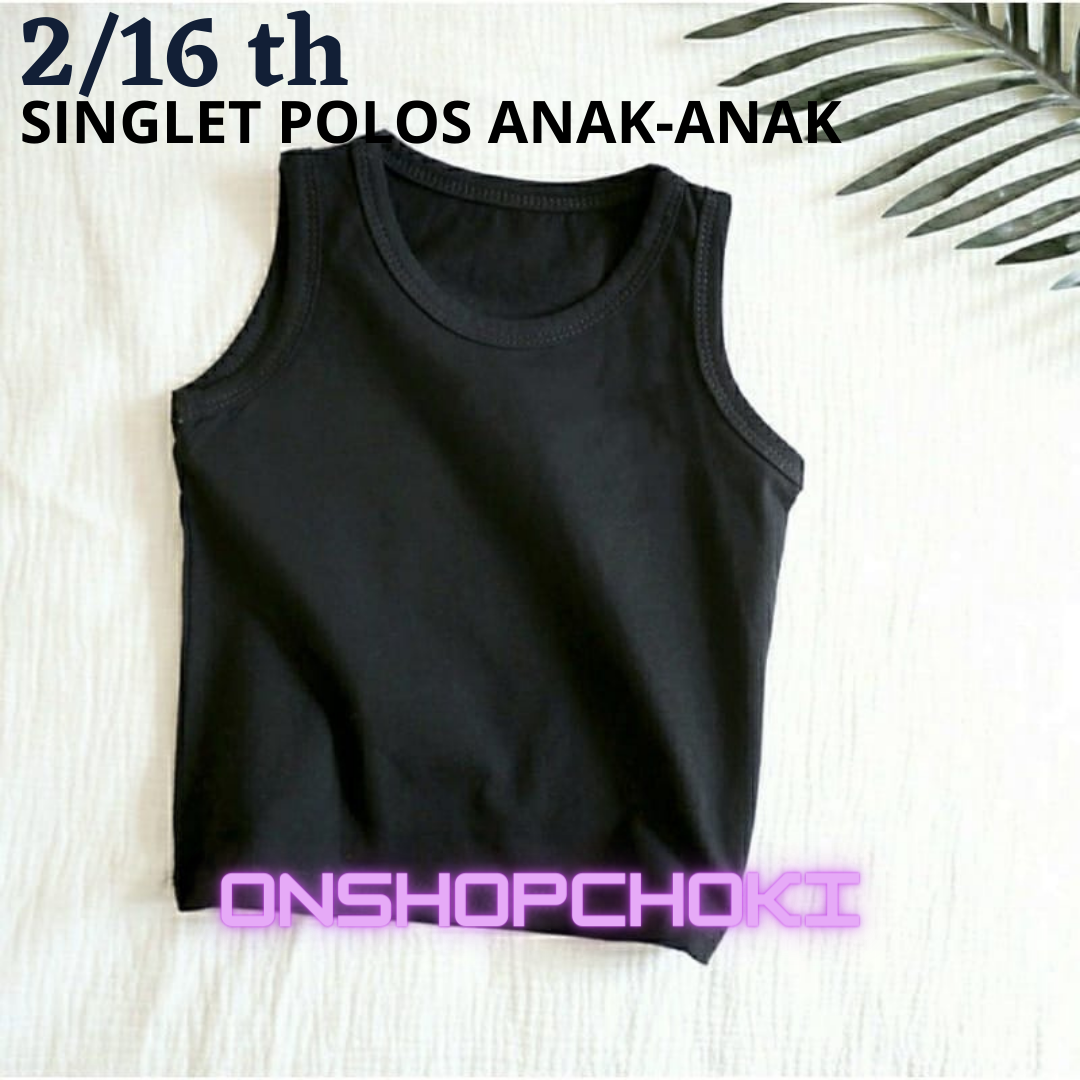 Singlet Polos Anak Usia 2-16 tahun Singlet Anak Anak Pakaian dalam anak ...