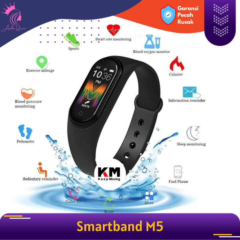 SmartBand M5 Bluetooth LED Touch Screen Heart Rate Monitor Smartwatch ...