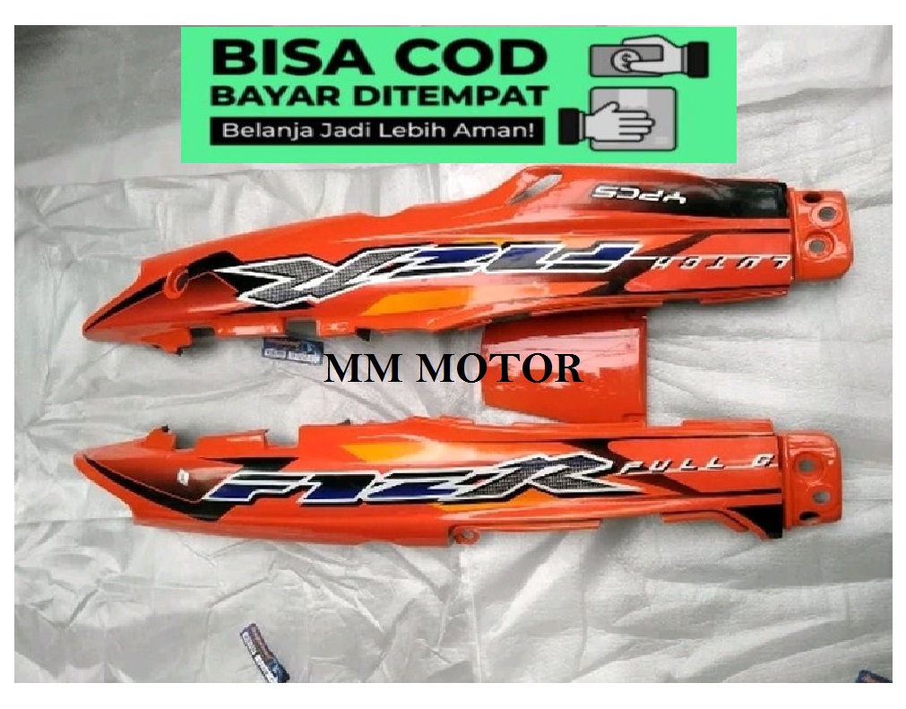 Cover body belakang yamaha FIZ R satu set kiri kanan warna Oren plus ...
