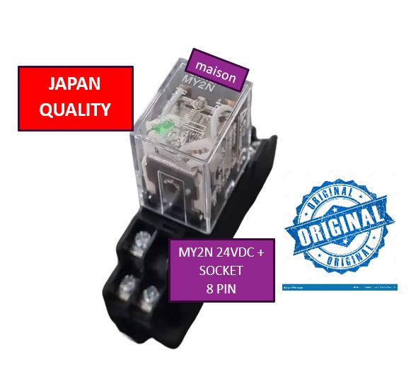 Relay MY2N 24VDC Japan Quality + socket - 8 pin / MY2N 24V DC /MY2 ...