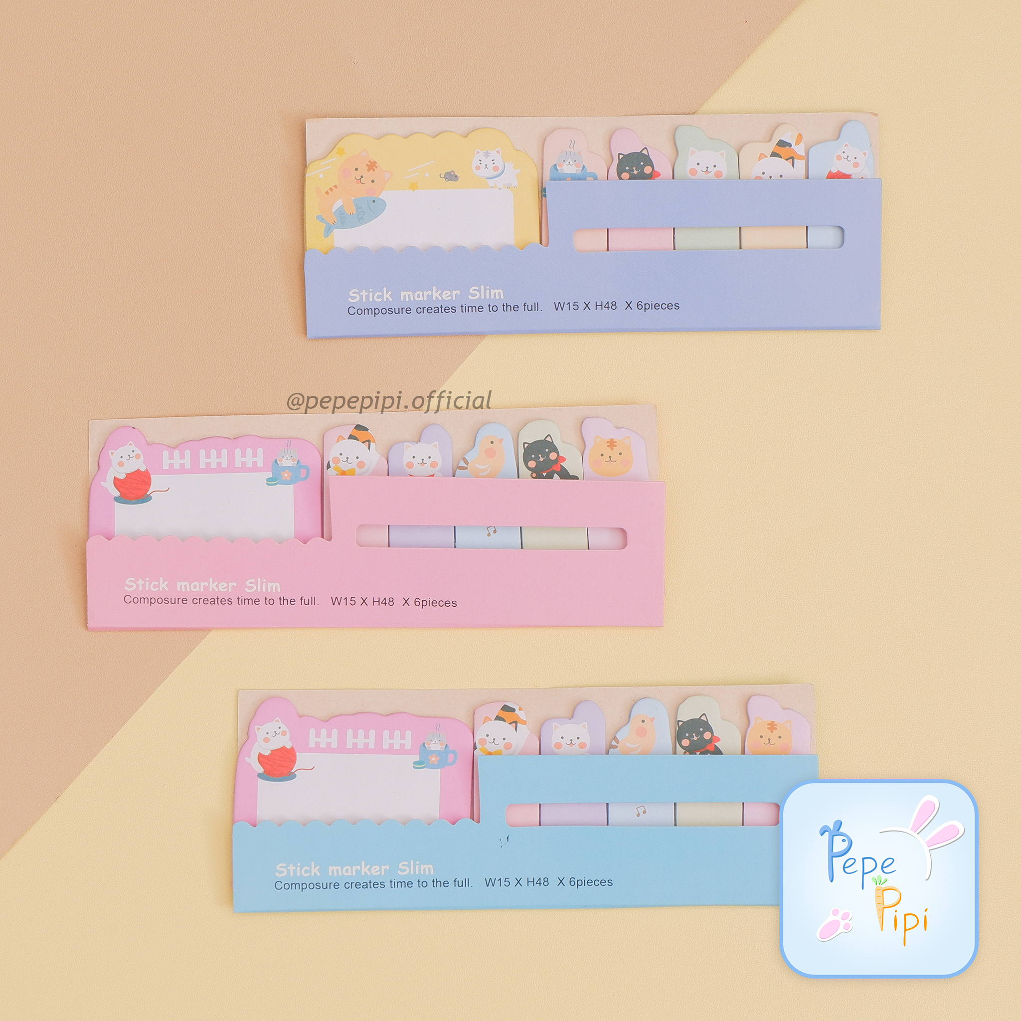 Sticky Note Cat Kotak Strip Post It Pembatas Buku Halaman Kucing Note ...