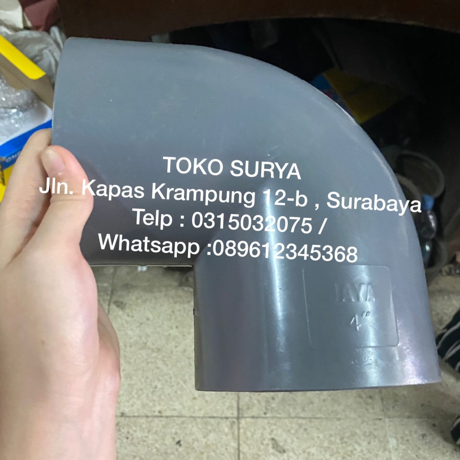 JAYAkeni4aw - SAMBUNGAN KENI 4" BELOKAN 4" PVC Elbow Knee Keni 4" dim ...