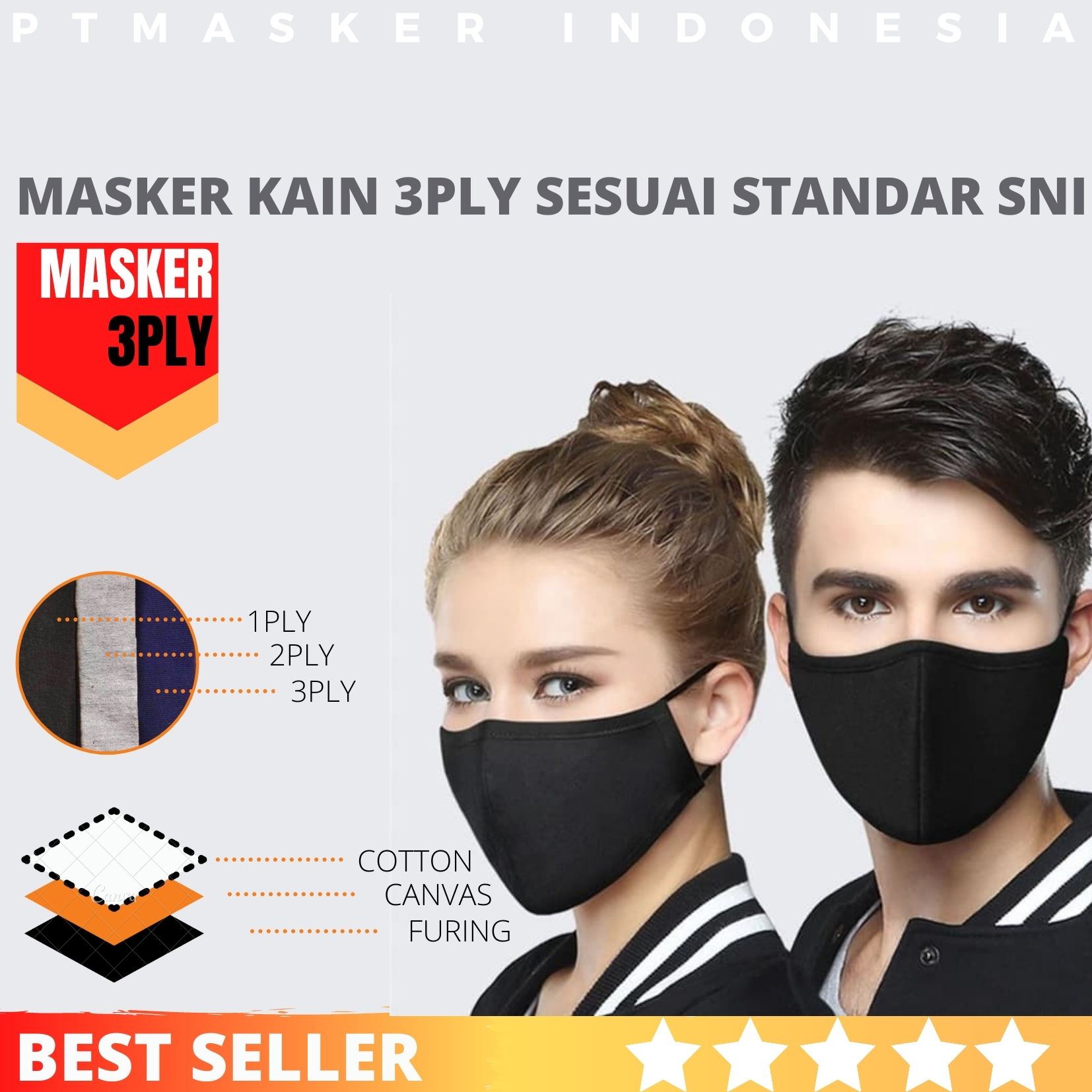 MASKER KAIN 3PLY SESUAI STANDAR SNI | Lazada Indonesia