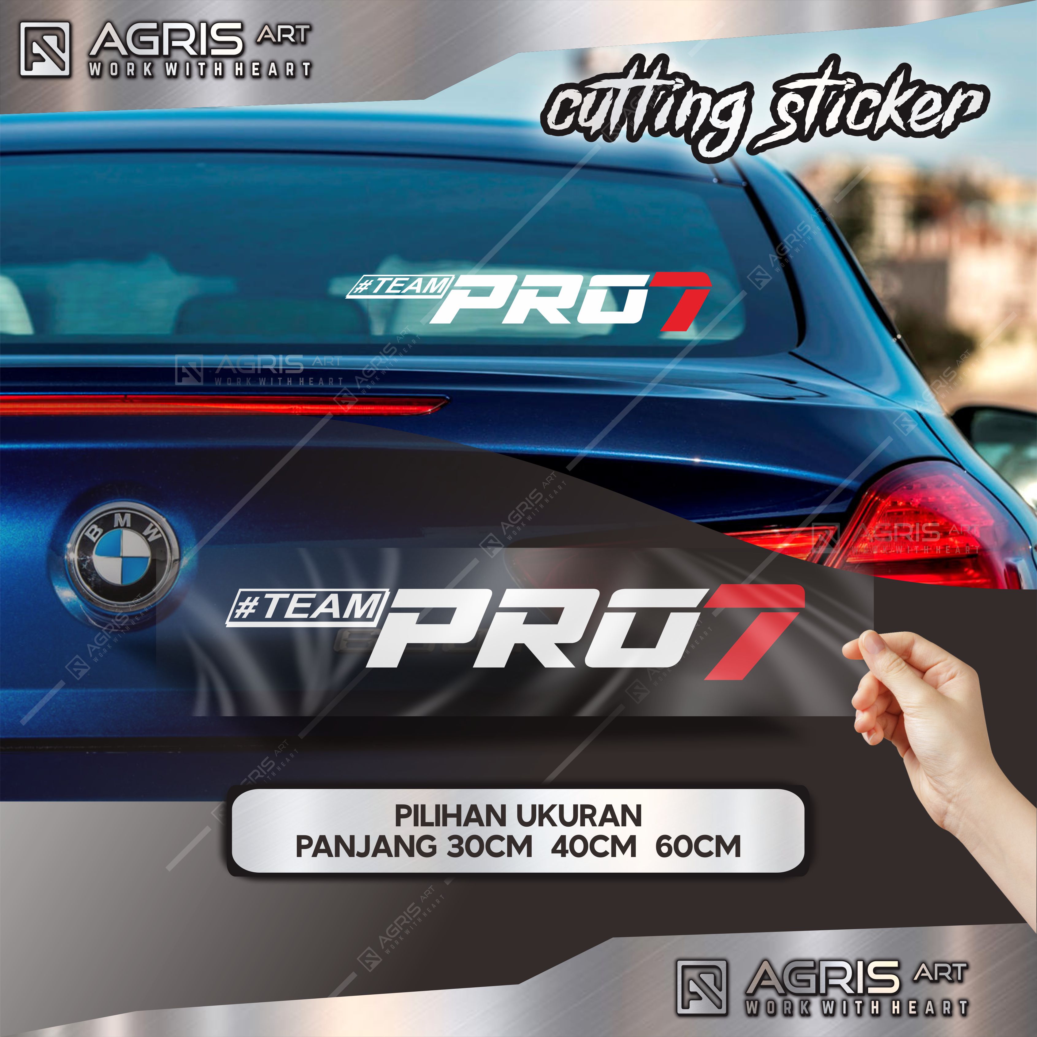 cutting sticker stiker team pro7 reflektif menyala malam hari | Lazada ...