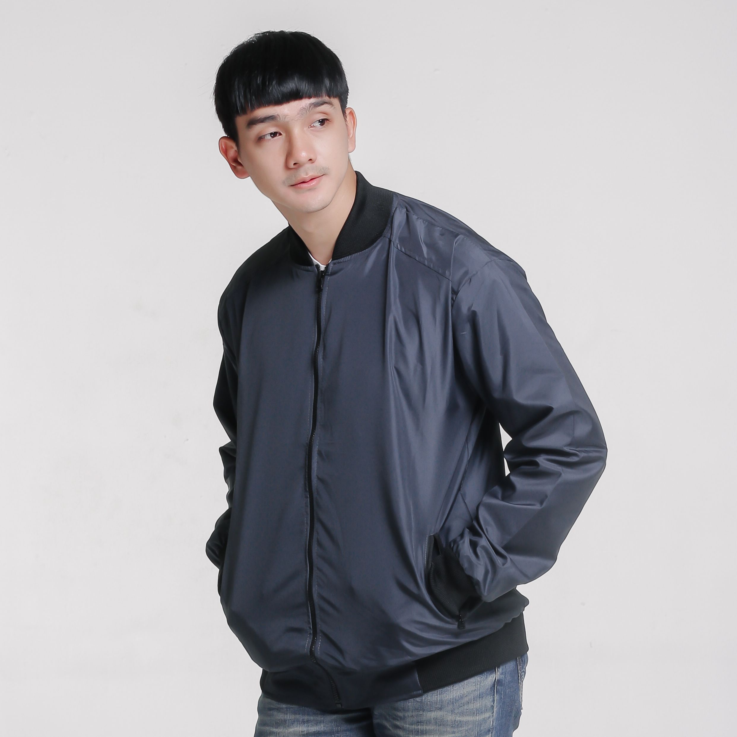 Jaket Bomber Polos - Jaket Bomber Pria | Lazada Indonesia
