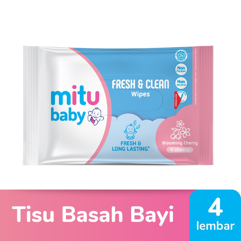 Mitu Tisu Basah Bayi Isi 4 Lembar / Mitu Baby Tissue Basah Mini Pack 4s ...