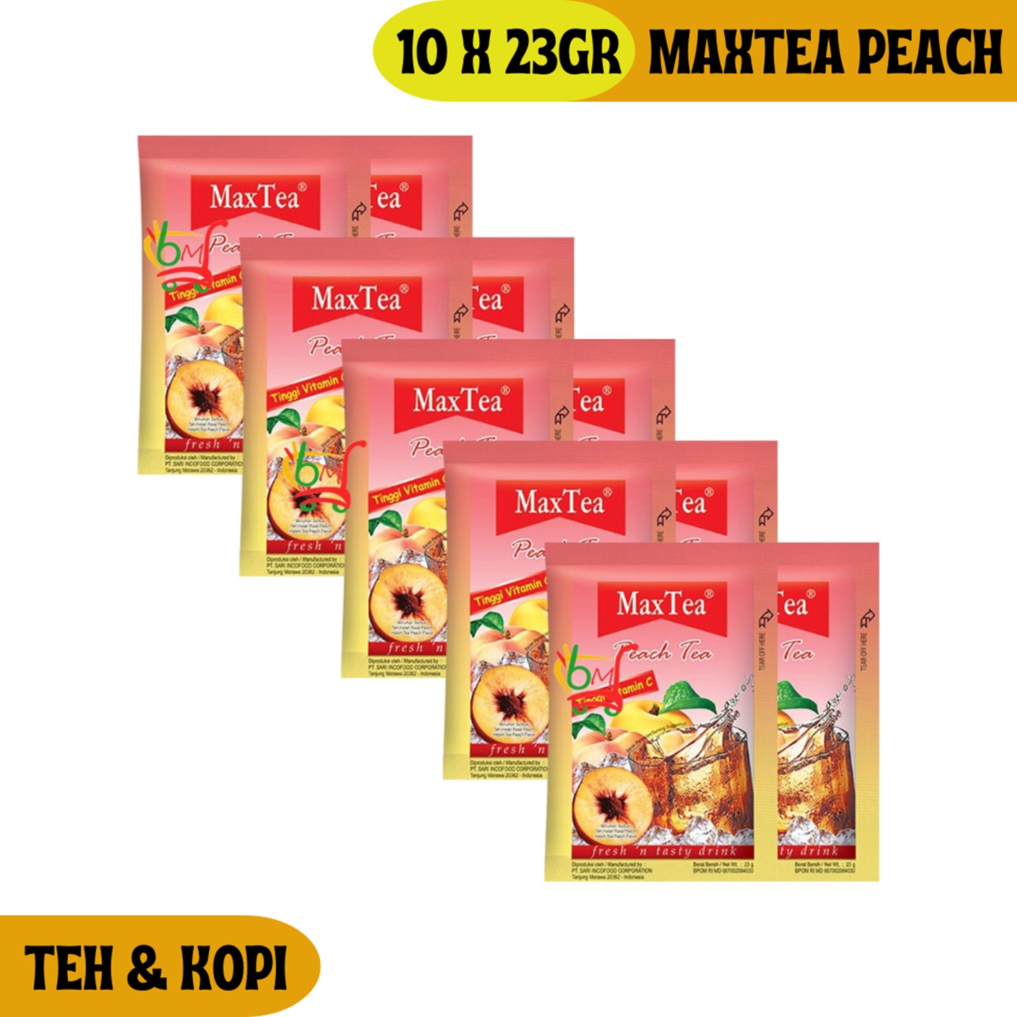 Maxtea Minuman Teh Rasa Buah Renceng Isi 10 Sachet All Variant | Lazada ...