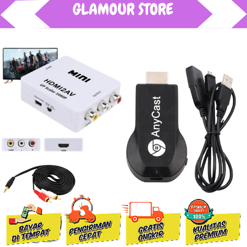 MP Paket lengkap sambungan HP android ke TV tabung (anycast dongle ...