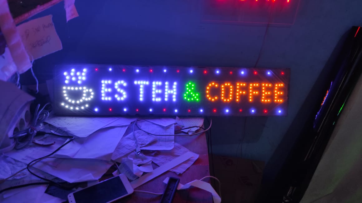 lampu LED sign tulisan ES TEH & COFFEE + GAMBAR CANGKIR new | Lazada ...