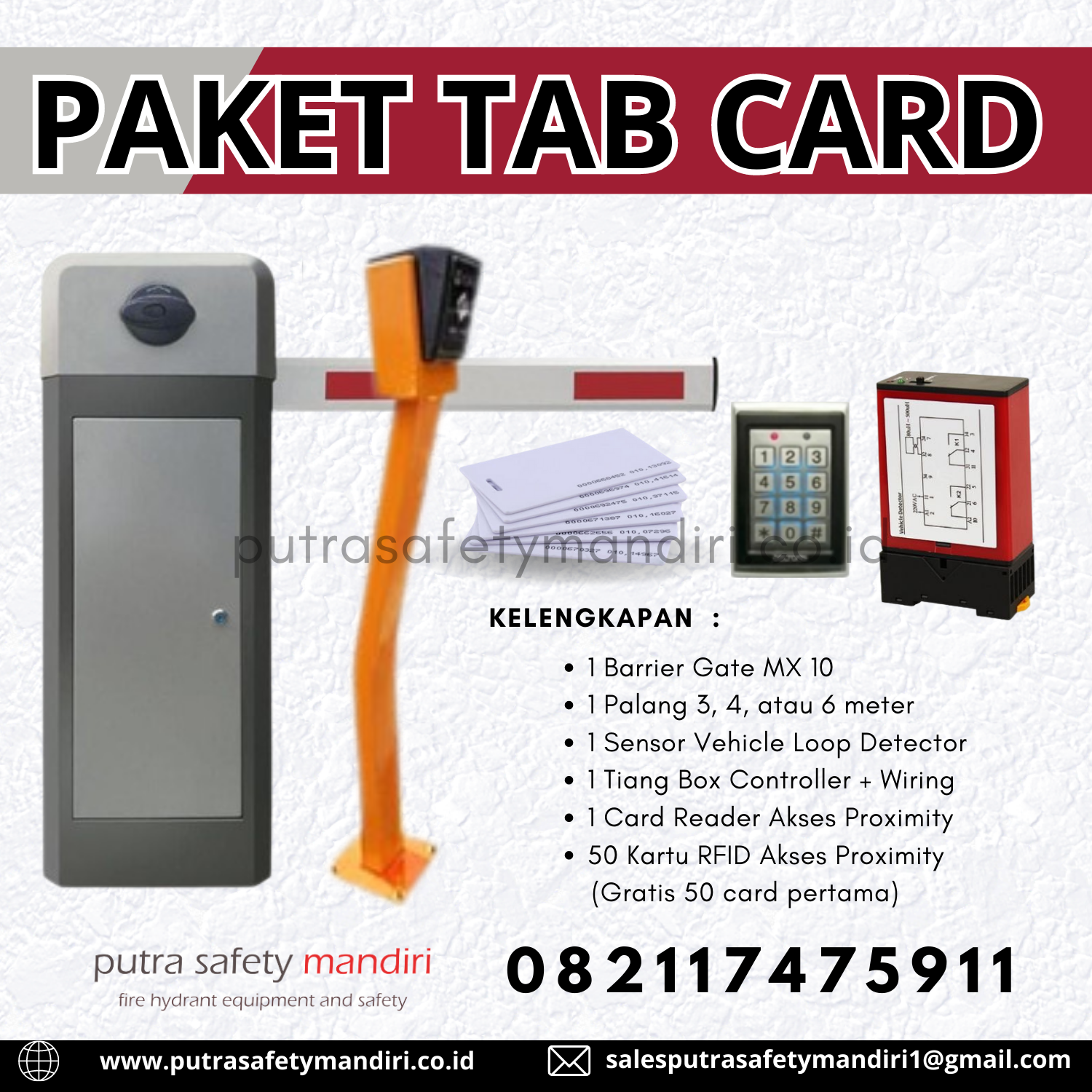BARRIER GATE MX10 AUTOMATIC PAKET TAB CARD KARTU PALANG PARKIR OTOMATIS ...