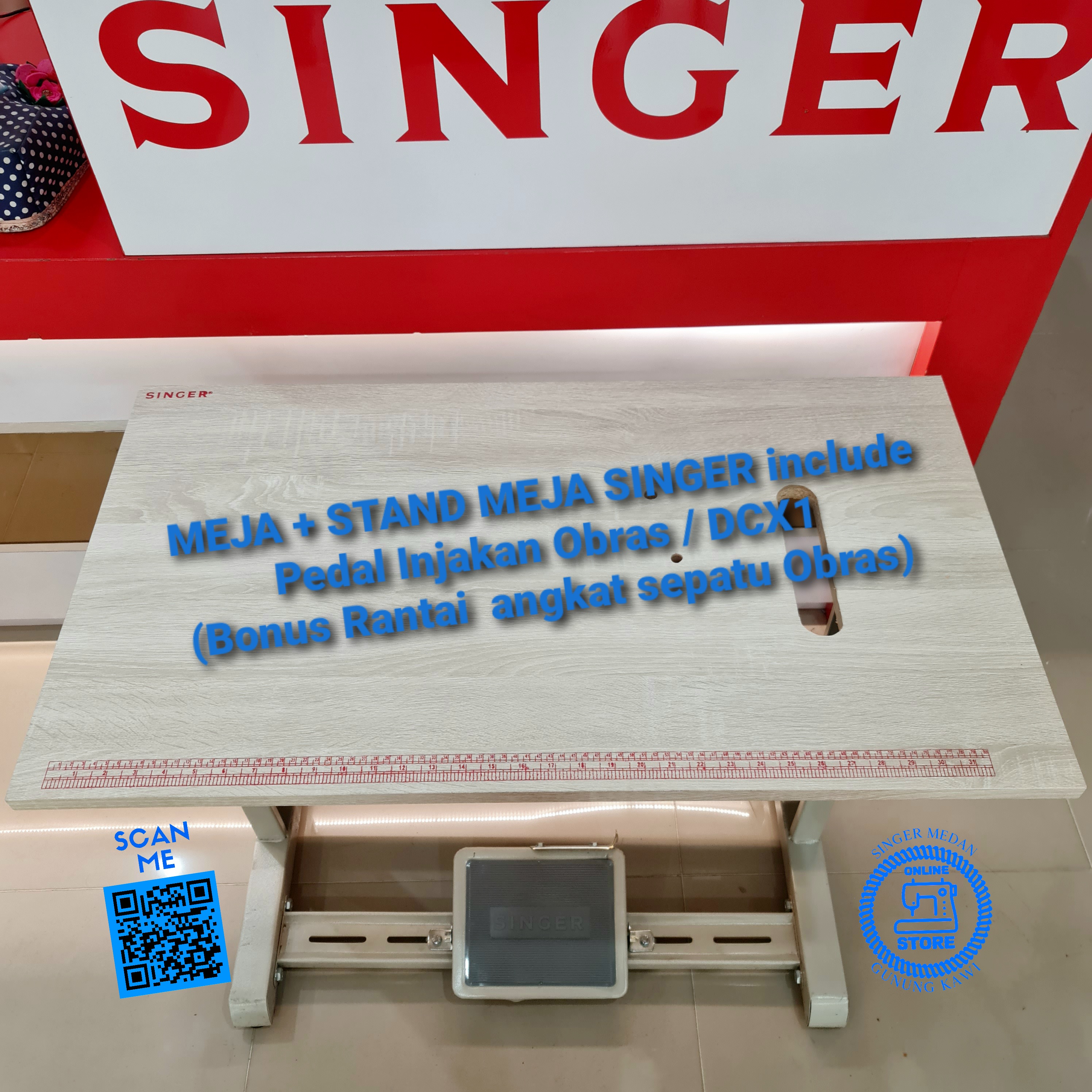 Meja + Stand Meja Obras SINGER ModelT (Include Pedal Injakan +Rantai ...