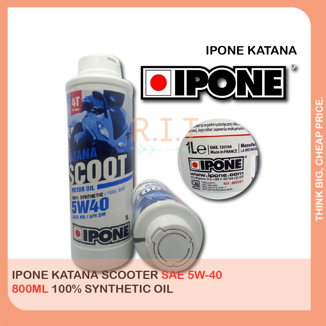 Oli Ipone Katana Scoot 5w40 1L Full Synthetic Motor Oil Scooter Matic ...