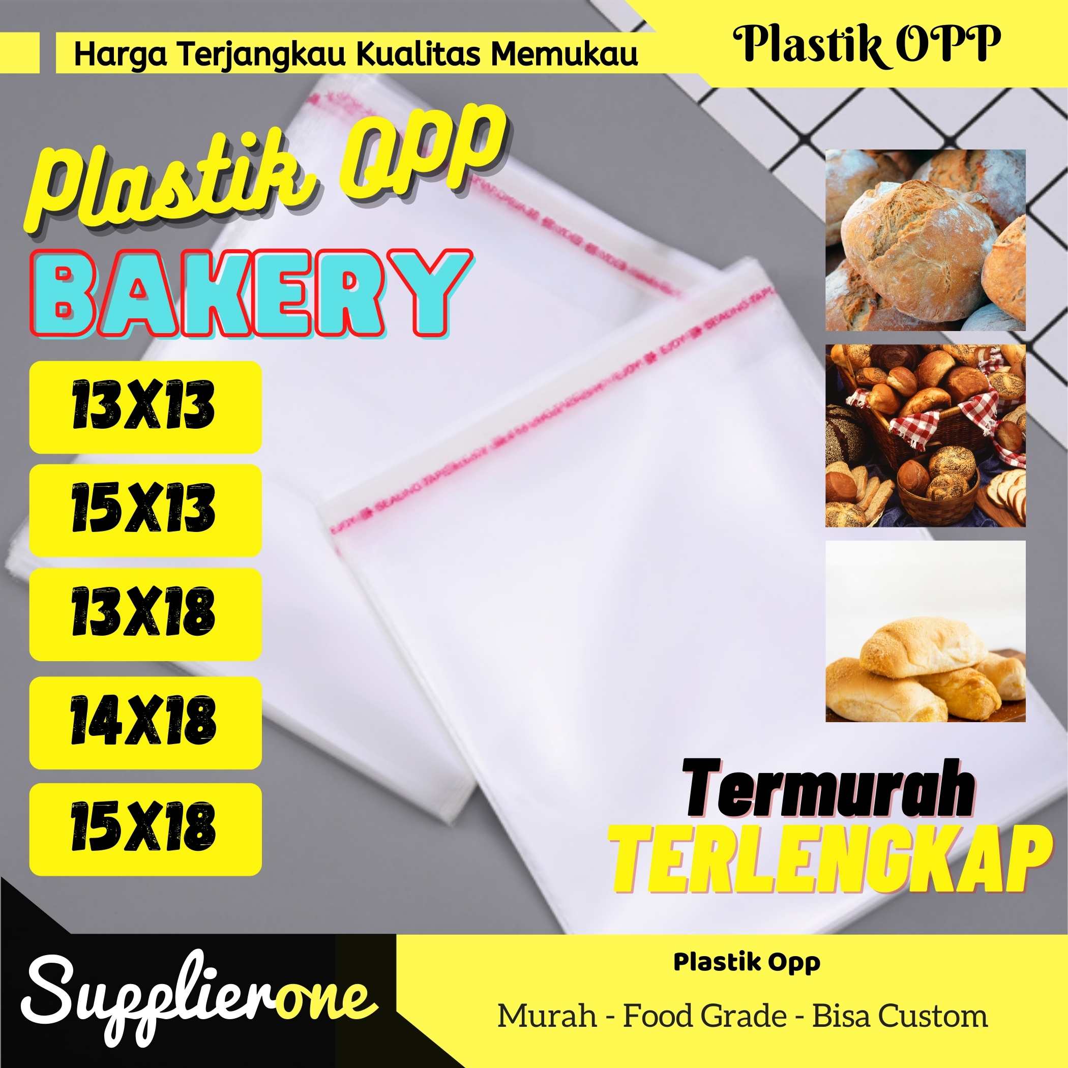 Plastik OPP Bakery / OPP Roti / OPP Makanan / Kemasan Roti / Plastik ...