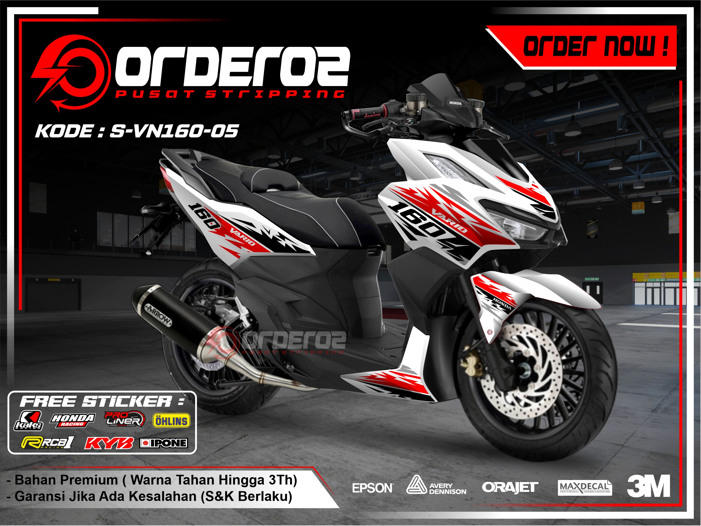"⭐⭐⭐⭐⭐ VARIASI HONDA VARIO 160 ALL NEW aksesoris stiker stripping semi ...