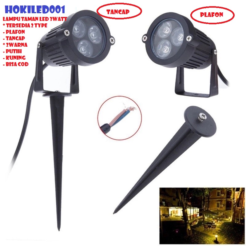 Lampu LED Taman Halaman Teras Outdoor Sorot 3W Watt Tancap Spot ...