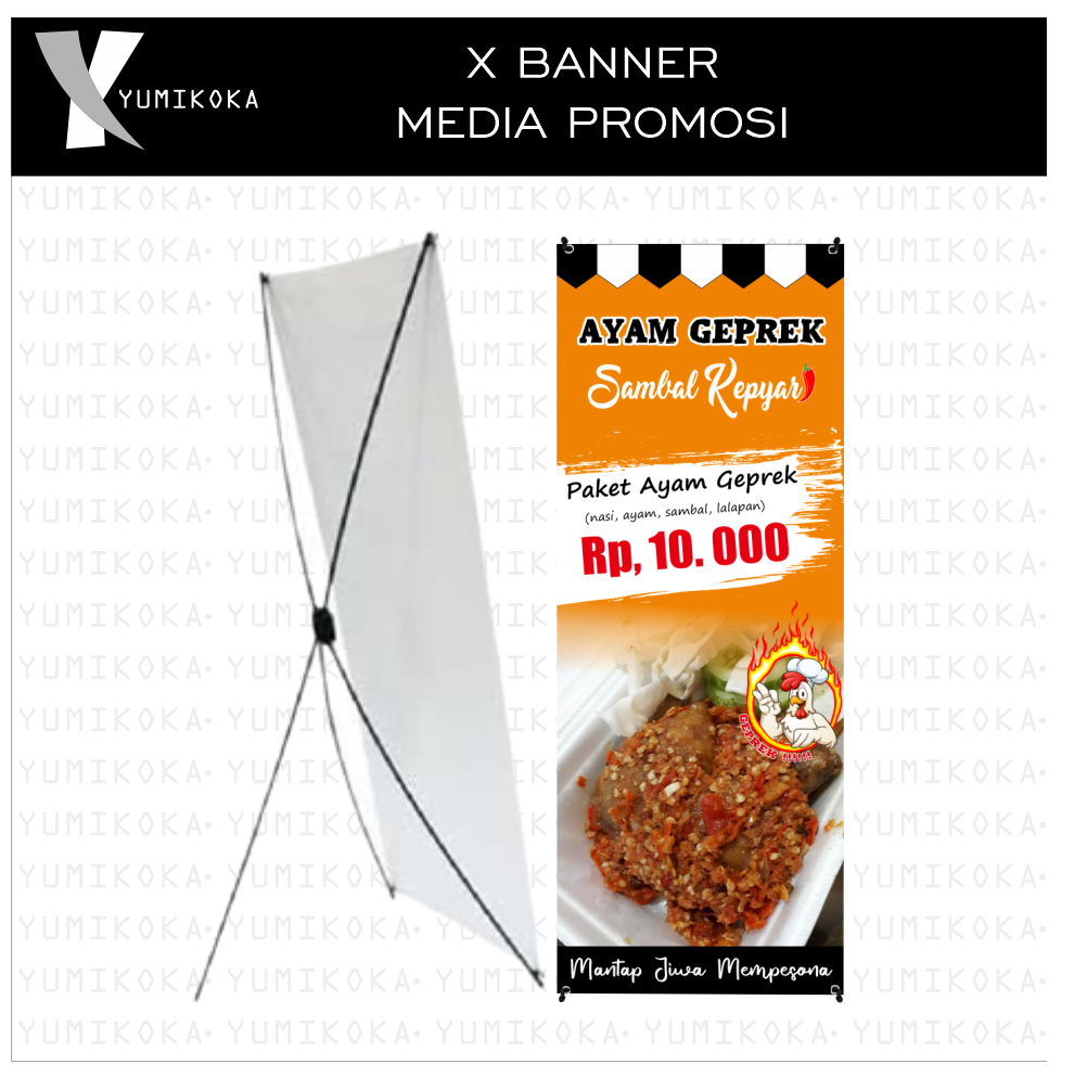 STAND XBANNER SPANDUK MEDIA PROMOSI BISA CUSTOME | Lazada Indonesia
