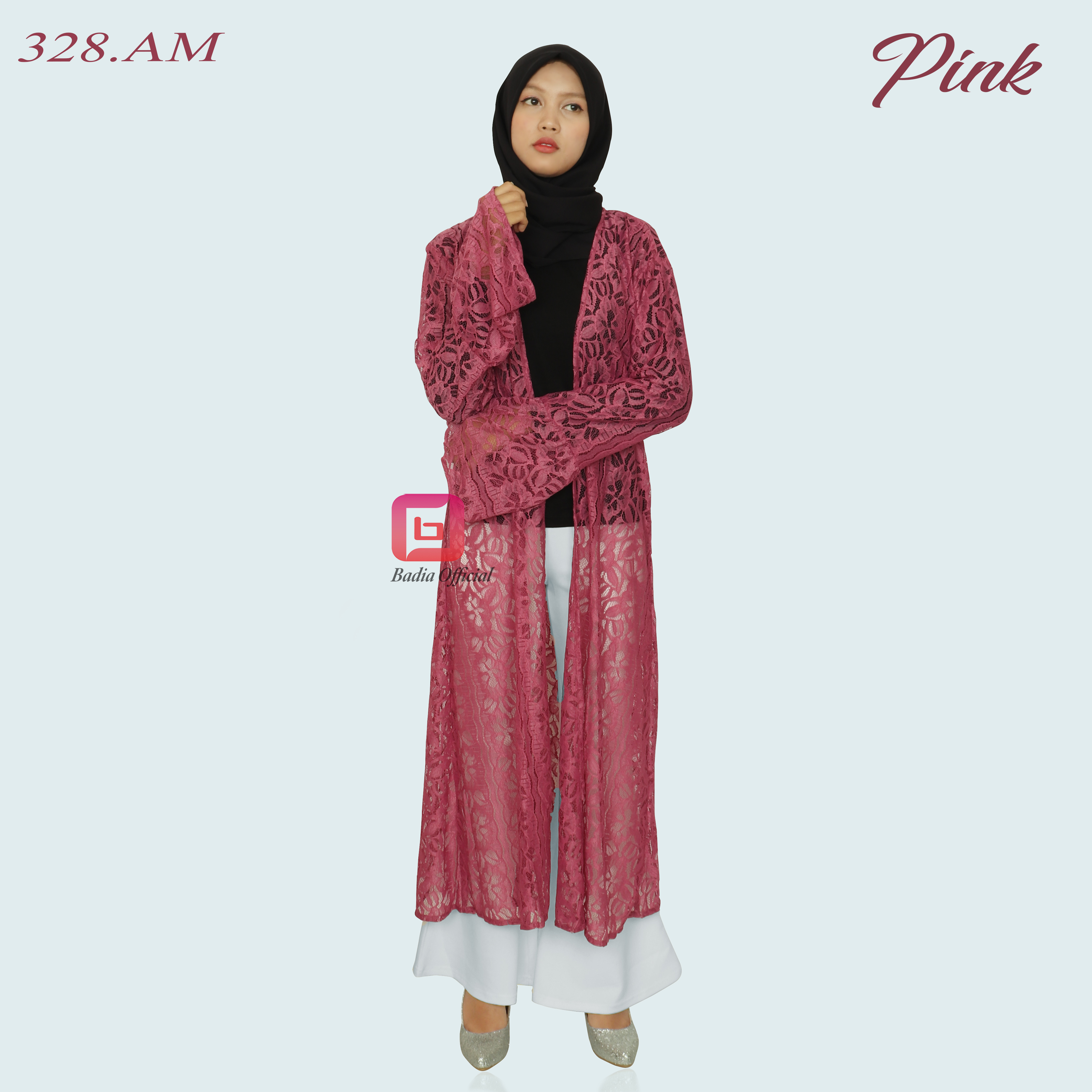 cardigan long outer brukat brokat kebaya lengan panjang wanita premium ...