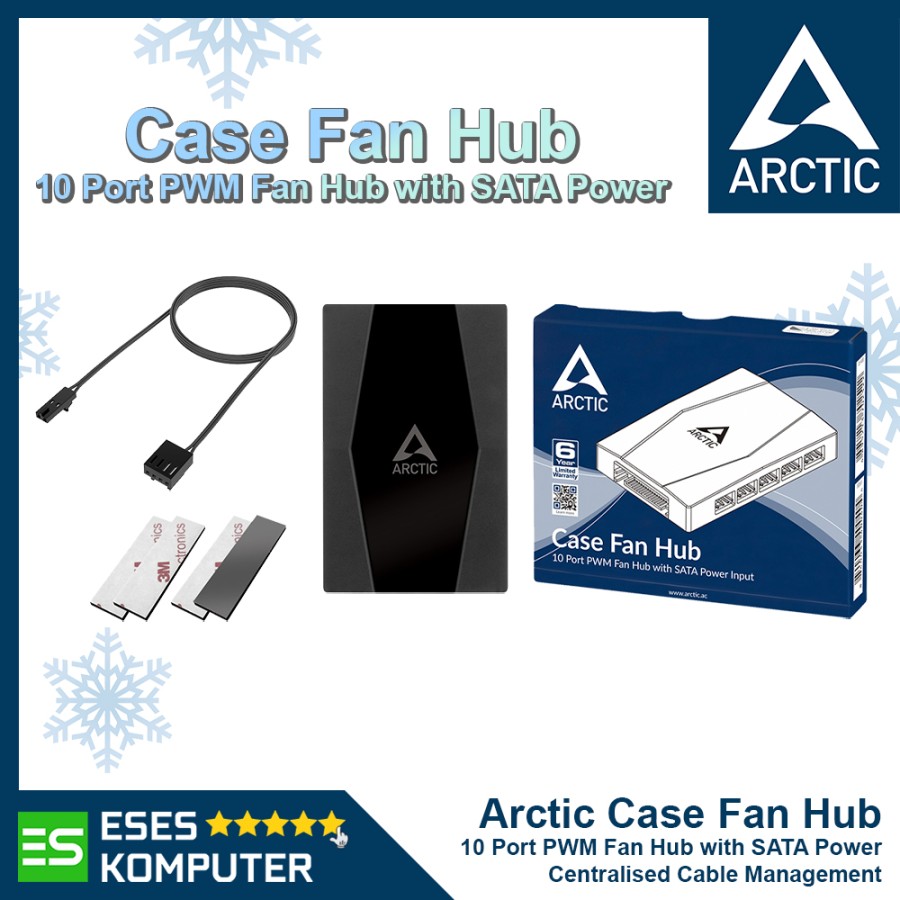 Arctic Case Fan Hub 10-Port PWM Fan Hub with SATA Power | Lazada Indonesia