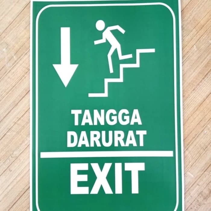 SIGN STICKER TANGGA DARURAT EXIT UKURAN 20X30CM K3 RAMBU STIKER ...