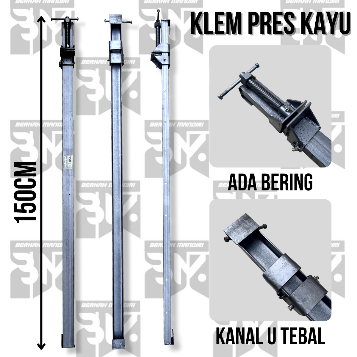 Klem kayu/Catok kayu Panjang 120cm 150cm Besi Kanal U alat Pres Kayu ...