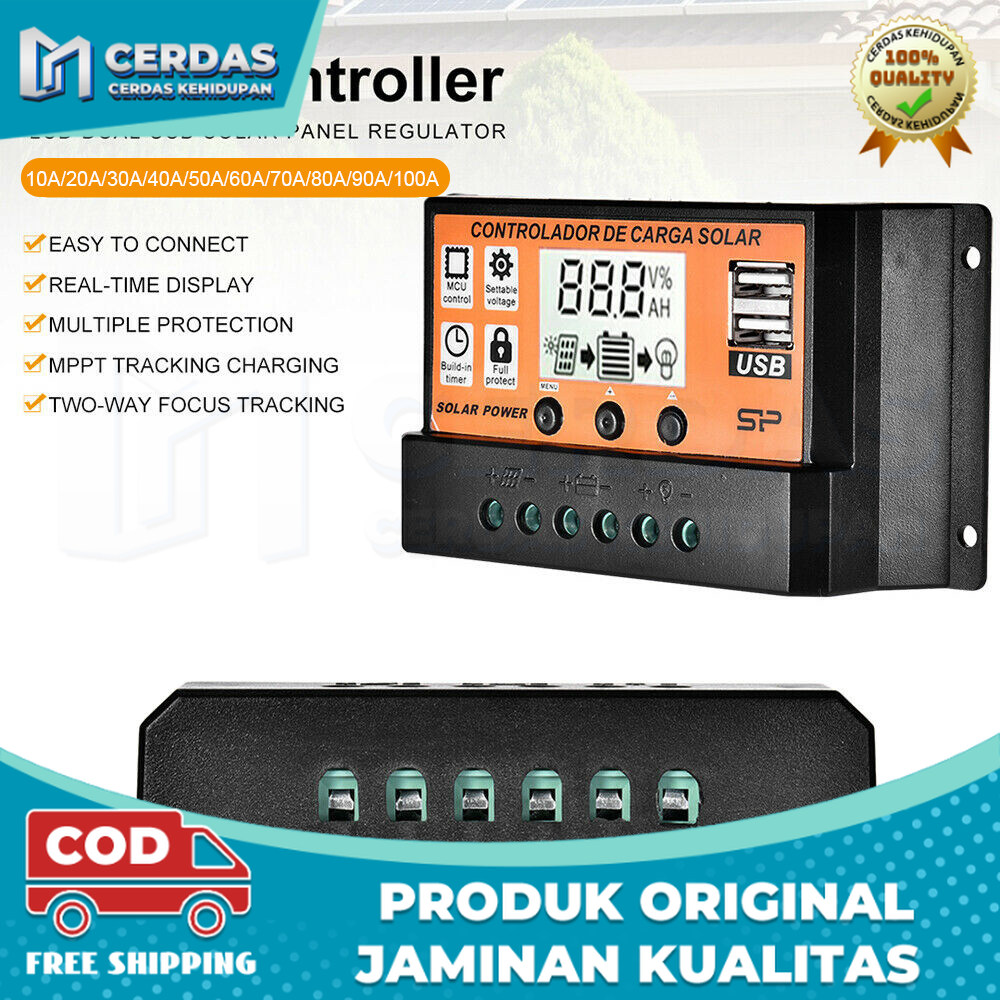 Controller Solar Panel Charge Baterry Regulator 12V/24V Dengan Dobel ...