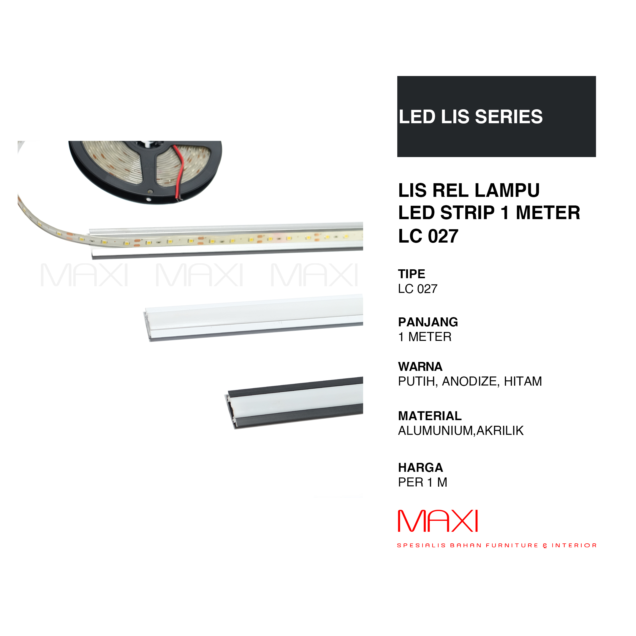 LIS LED REL RUMAH LAMPU - COVER CASING LAMPU LED STRIP 1 METER | Lazada ...