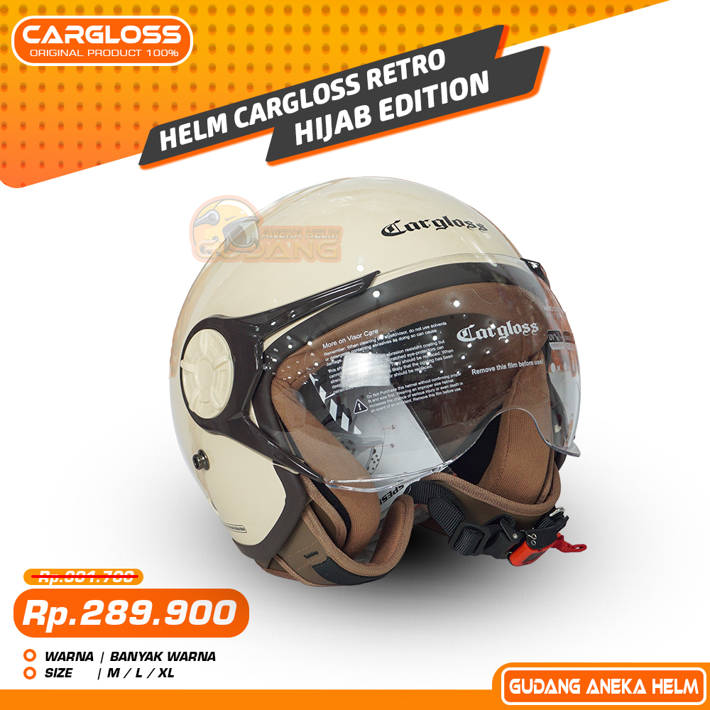Helm CARGLOSS Hijab Bogo Wanita Retro YRH CFM Original 100% Asli SNI ...