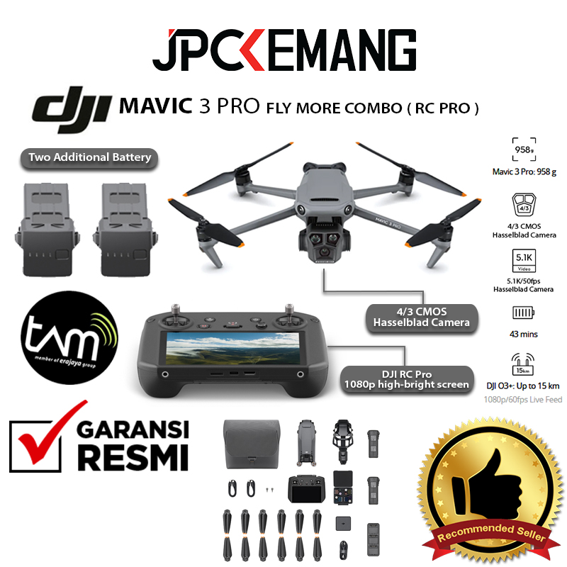 DJI Mavic 3 Pro Fly More Combo with RC Pro Drone Hasselblad Camera JPC KEMANG GARANSI RESMI ...