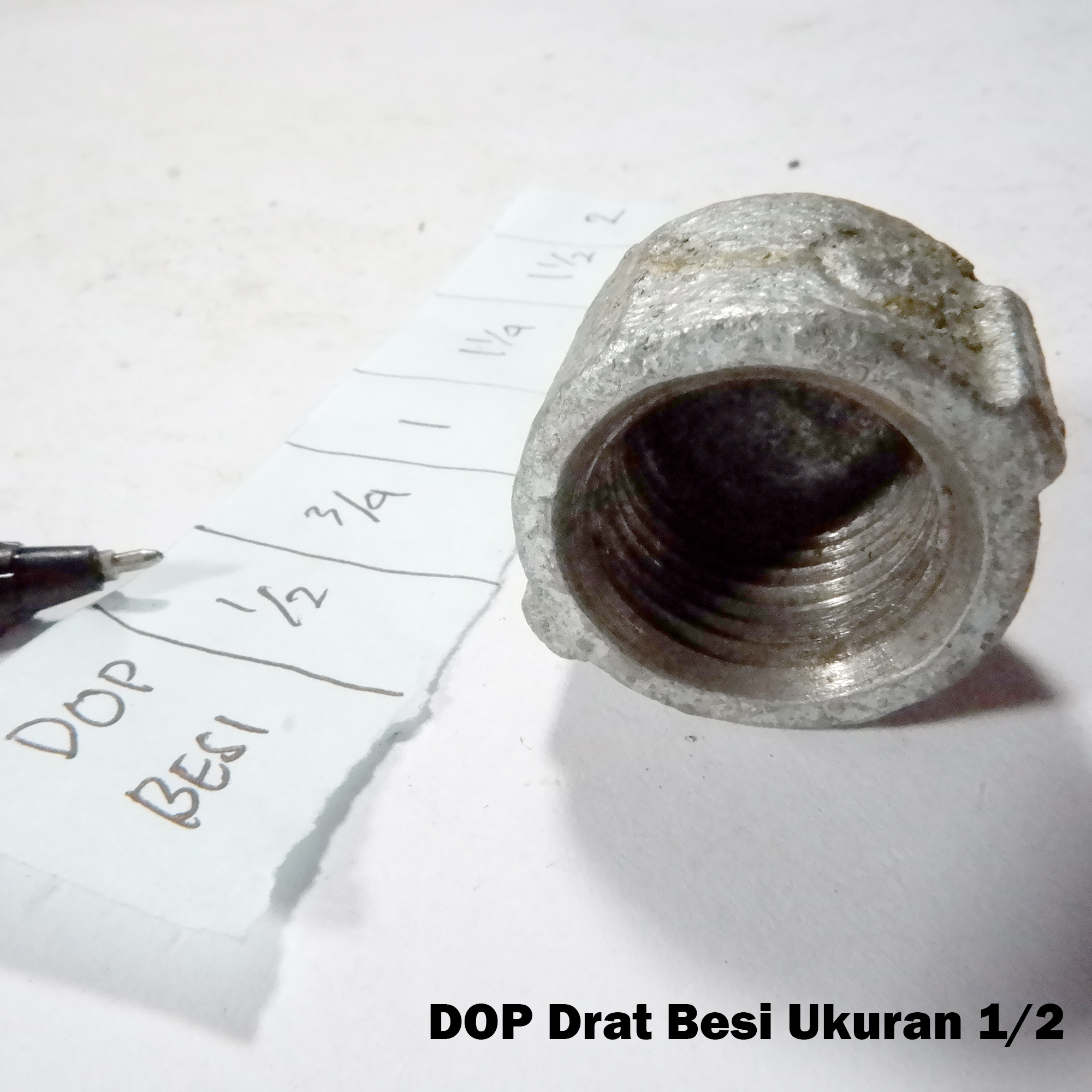 TUTUP PIPA BESI / DOP BESI / CUP BESI GALVANIS UKURAN 1/2 DRAT DALAM ...