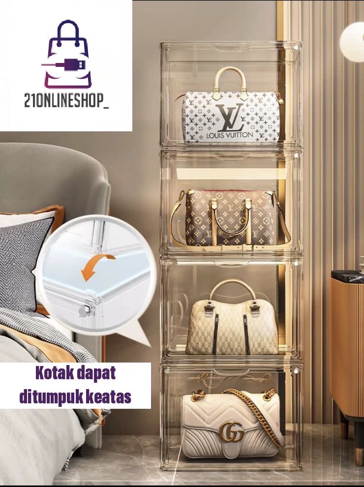Box Tas Tempat Penyimpanan Tas Branded Display Box Acrylic Akrilik ...