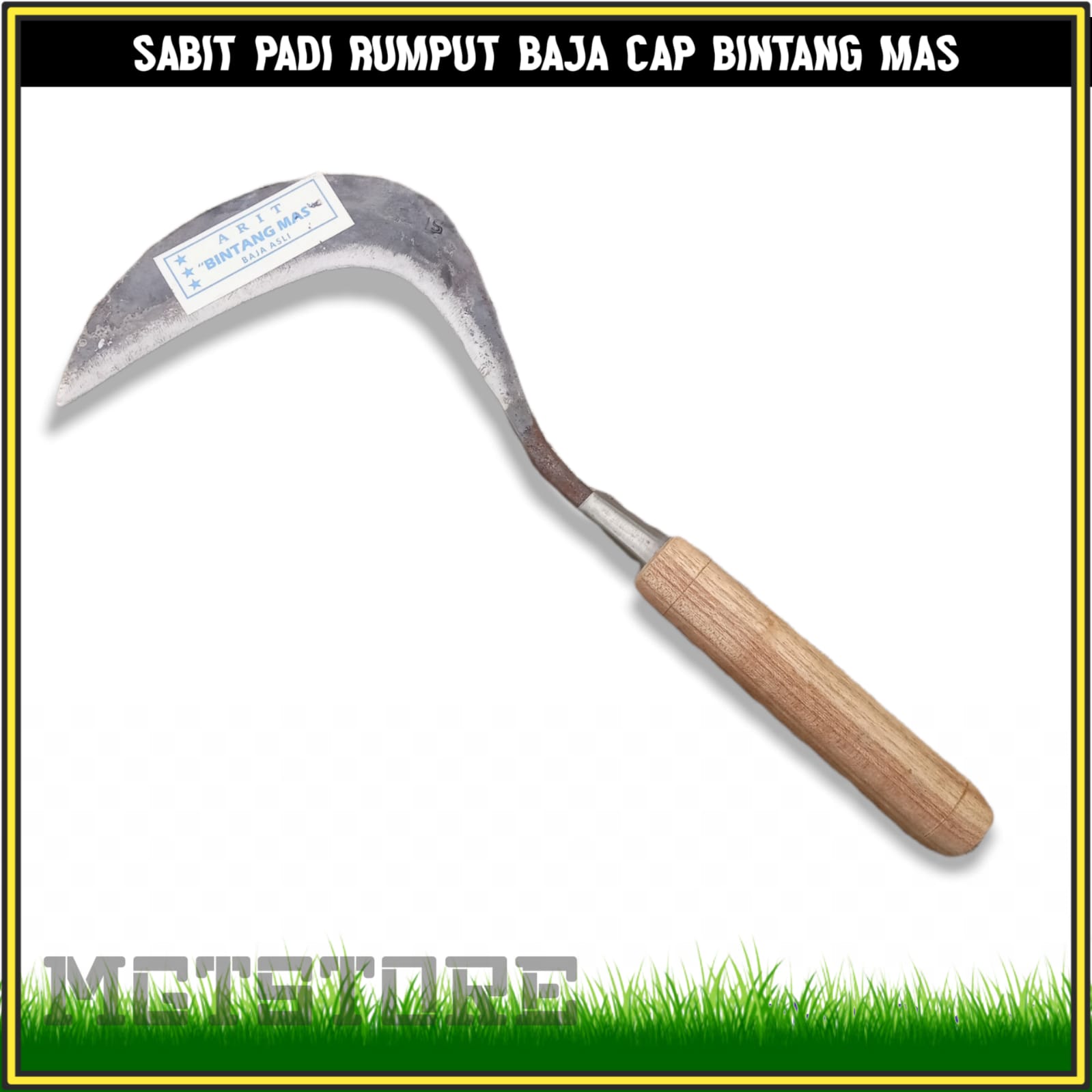 Sabit Padi Babat Rumput Baja Asli Sepuhan Cap Bintang Mas- Sabit Arit Panen Padi Sawah Super ...