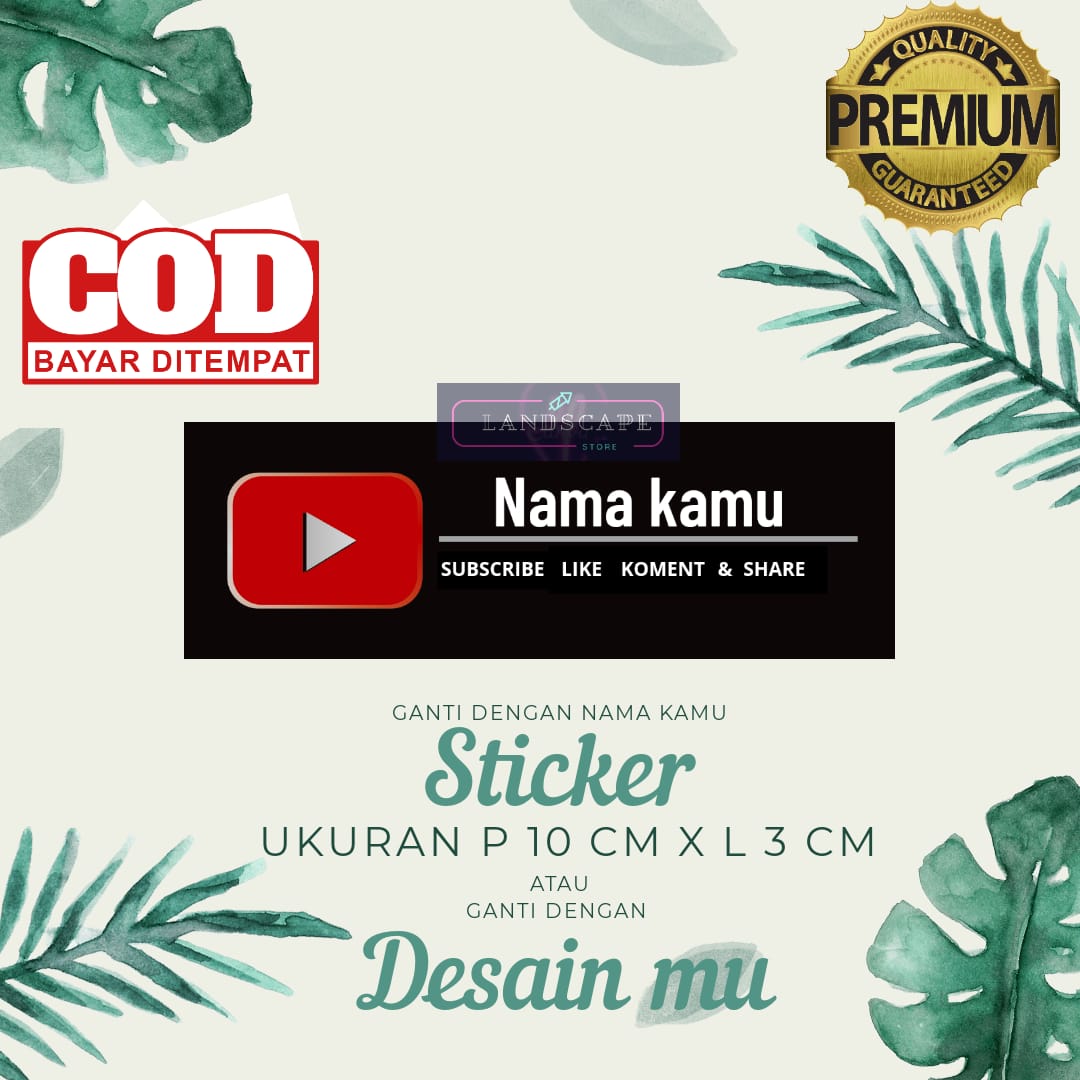 Sticker youtube (isi 10) custom nama kamu / stiker / youtube playbutton ...