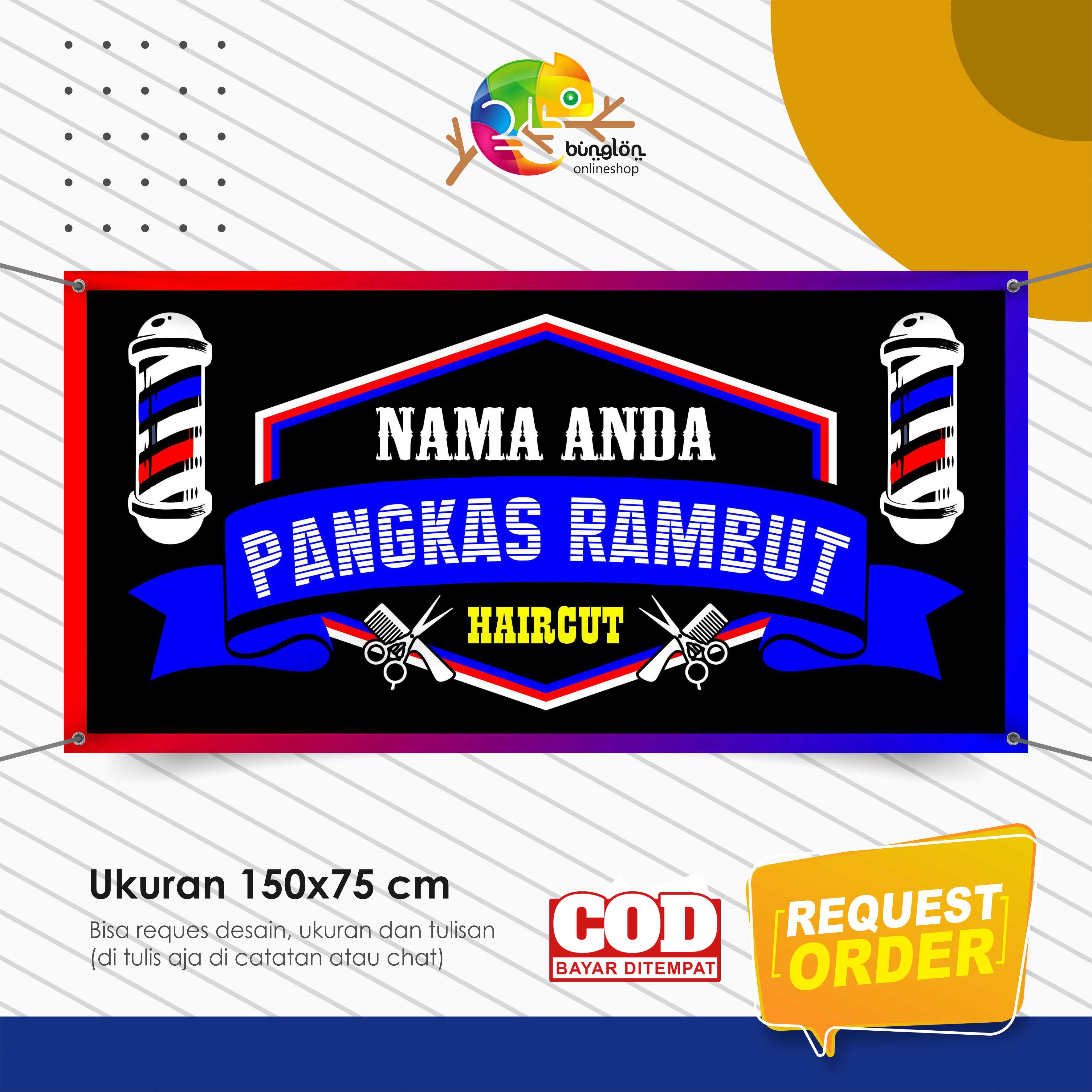 Spanduk, Banner Pangkas Rambut, Hair Cut Bisa Custom Nama | Lazada ...