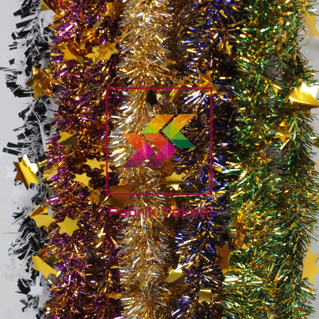 Slinger Bintang Besar / Tinsel Bintang / Slinger Bintang emas / Garlan ...