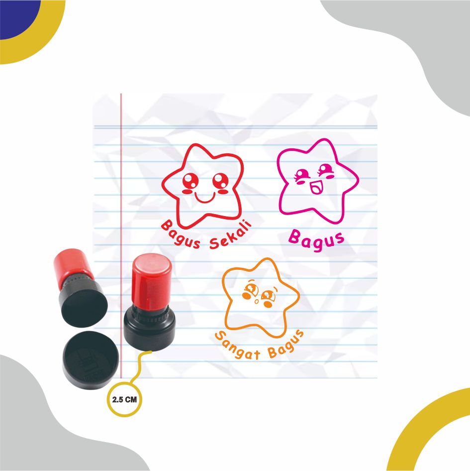 Stempel Reward Penilaian Anak sekolah Guru TK / SD Cap Stamp Bintang ...