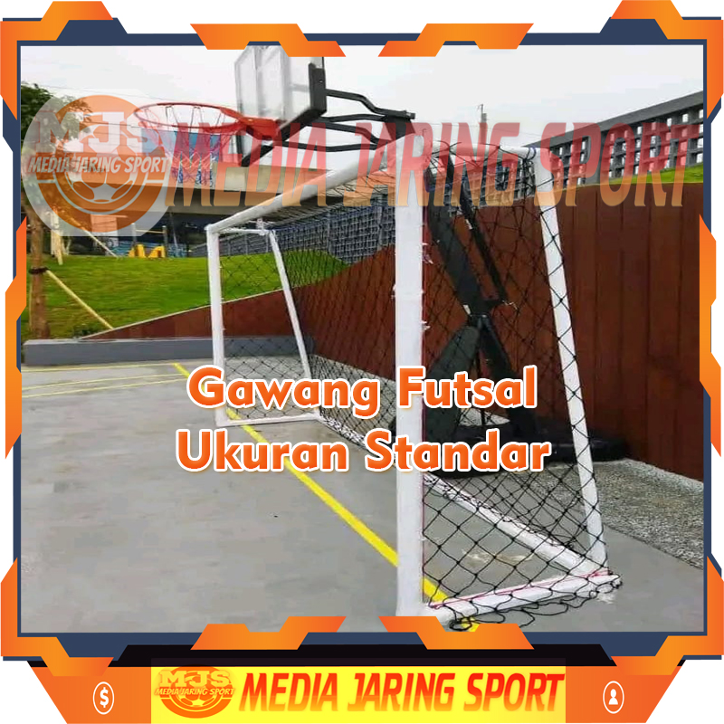 TIANG GAWANG FUTSAL UKURAN STANDAR FFI, KUALITAS TERBAIK *BONUS JARING ...
