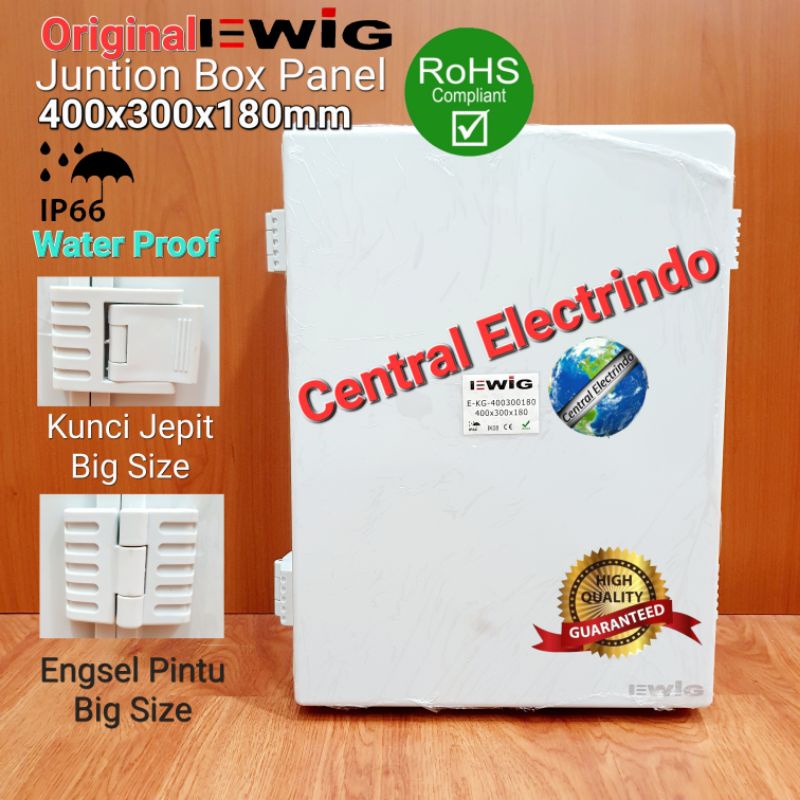 Junction Box Panel KG 400×300×180mm Plastik ABS EWIG With Base Plate ...
