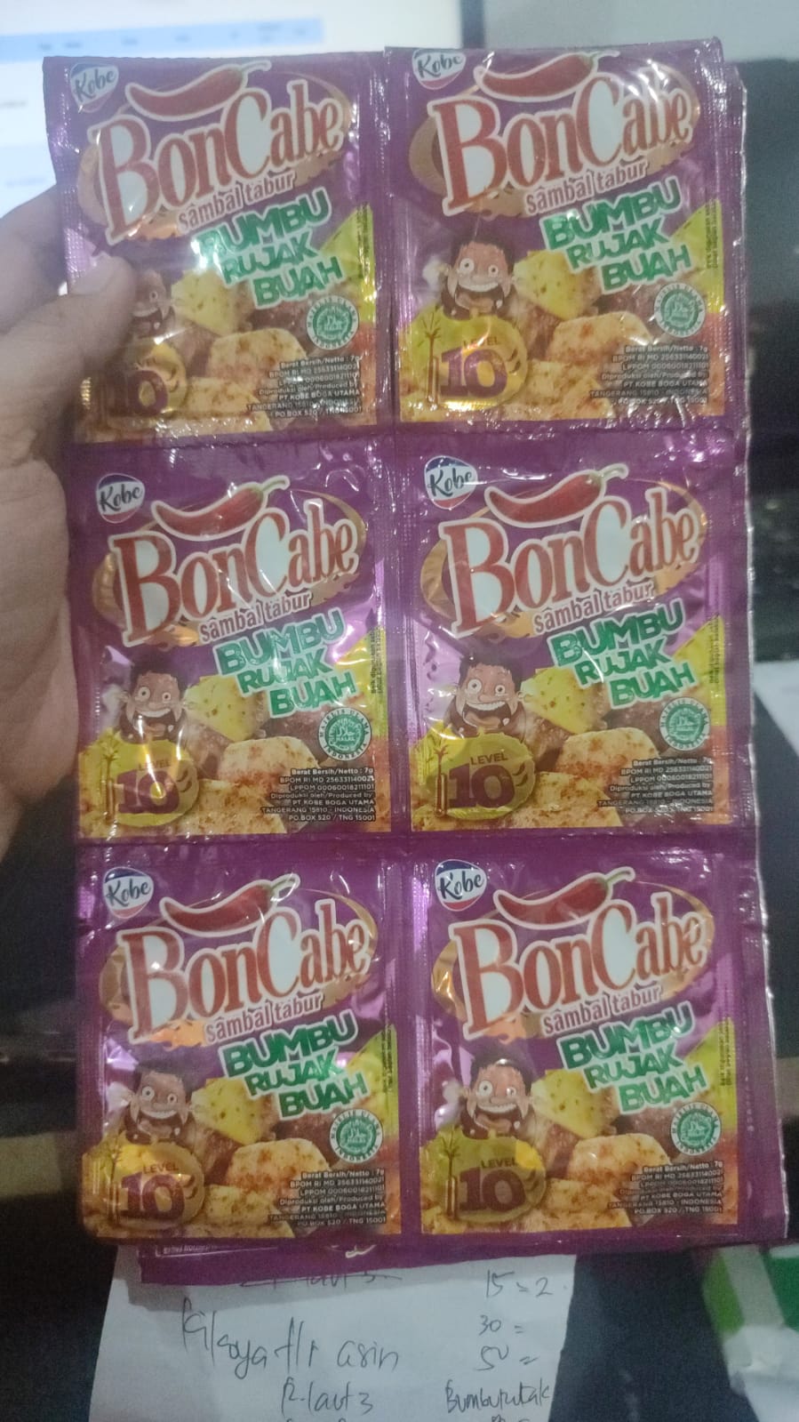 Bon cabe tabur bumbu rujak ( 1renceng isi 12) boncabe tabur enak dan ...