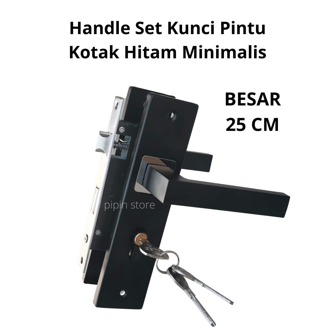 Handle Set Kunci Pintu Hitam Black Series Ukuran Besar 25 cm Tanggung ...