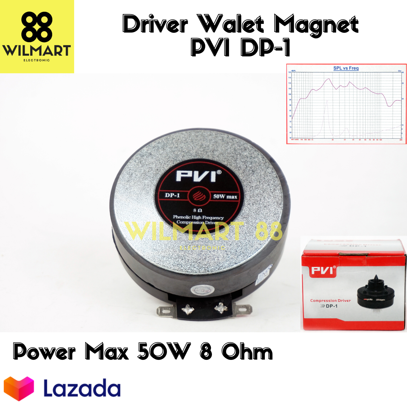 Tweeter PVI DP1 Magnet Driver Compression Max 50Watt | 8 Ohm | Phenolic High Frequency ...
