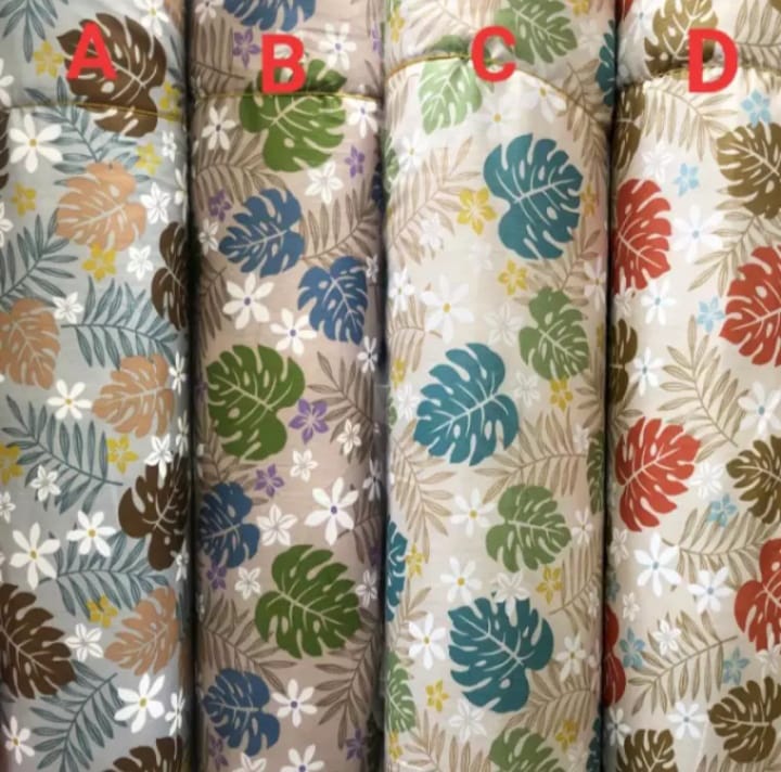 kain katu jepang motif daun/kain katun tokai senko/bahan katn meteran ...